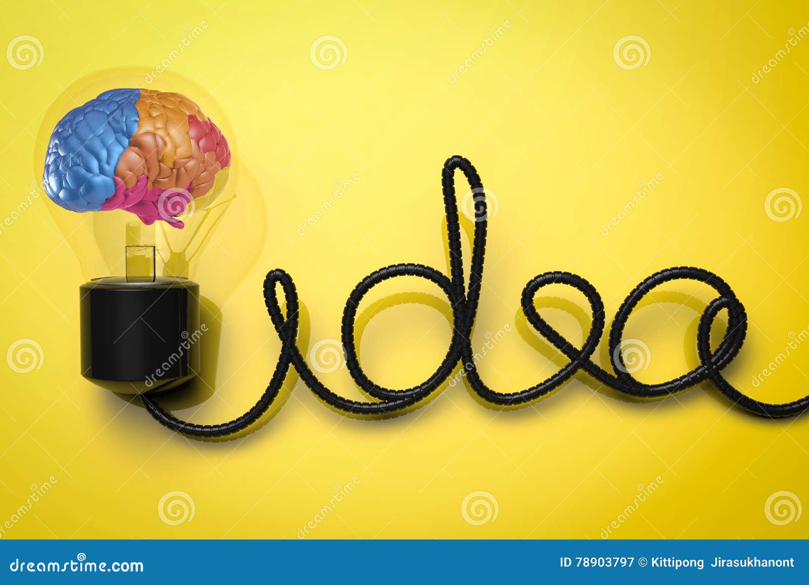 Creative Idea with Colourful Brain Stock Illustration - Illustration of ...