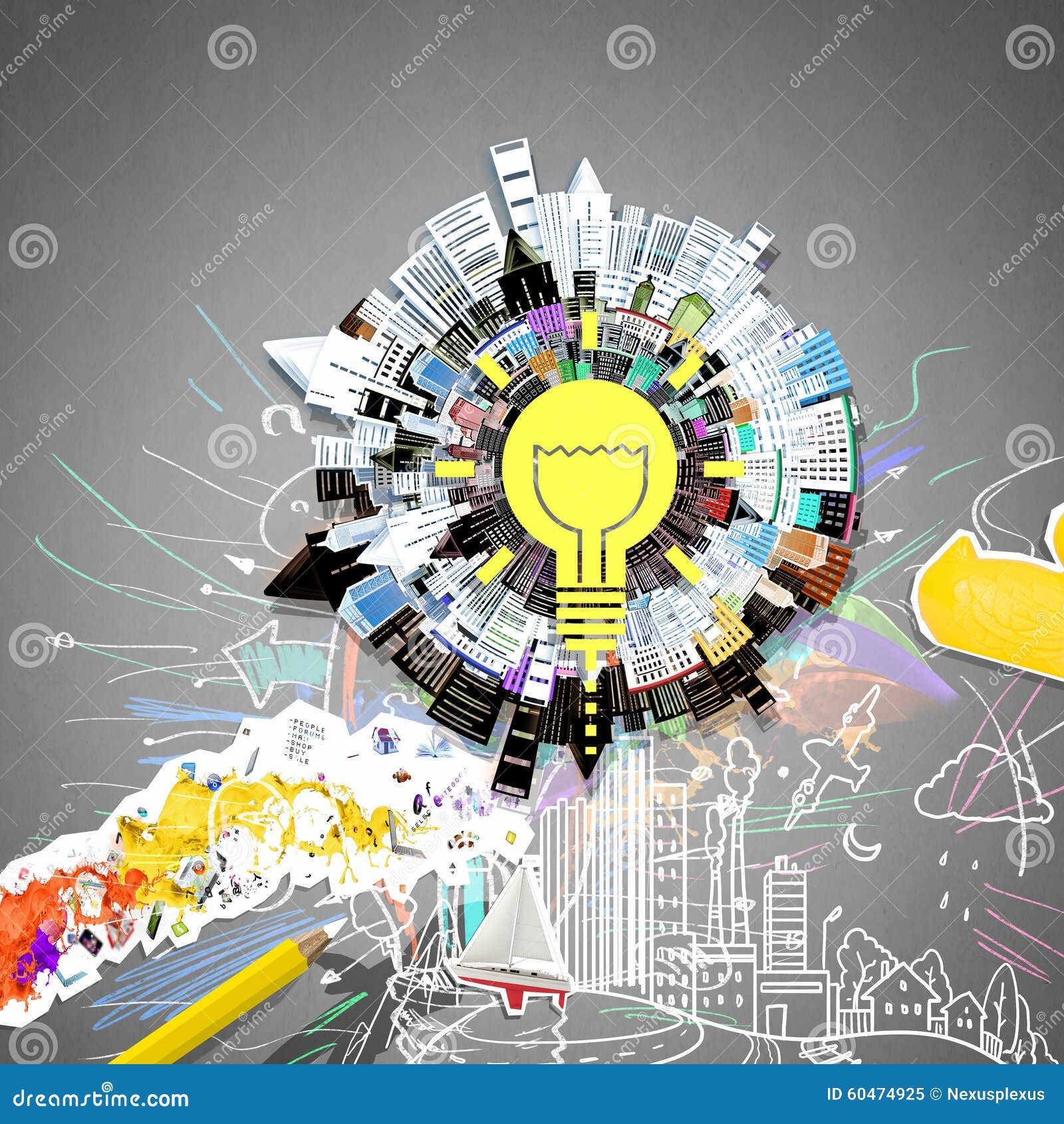 Creative idea stock illustration. Illustration of scape - 60474925