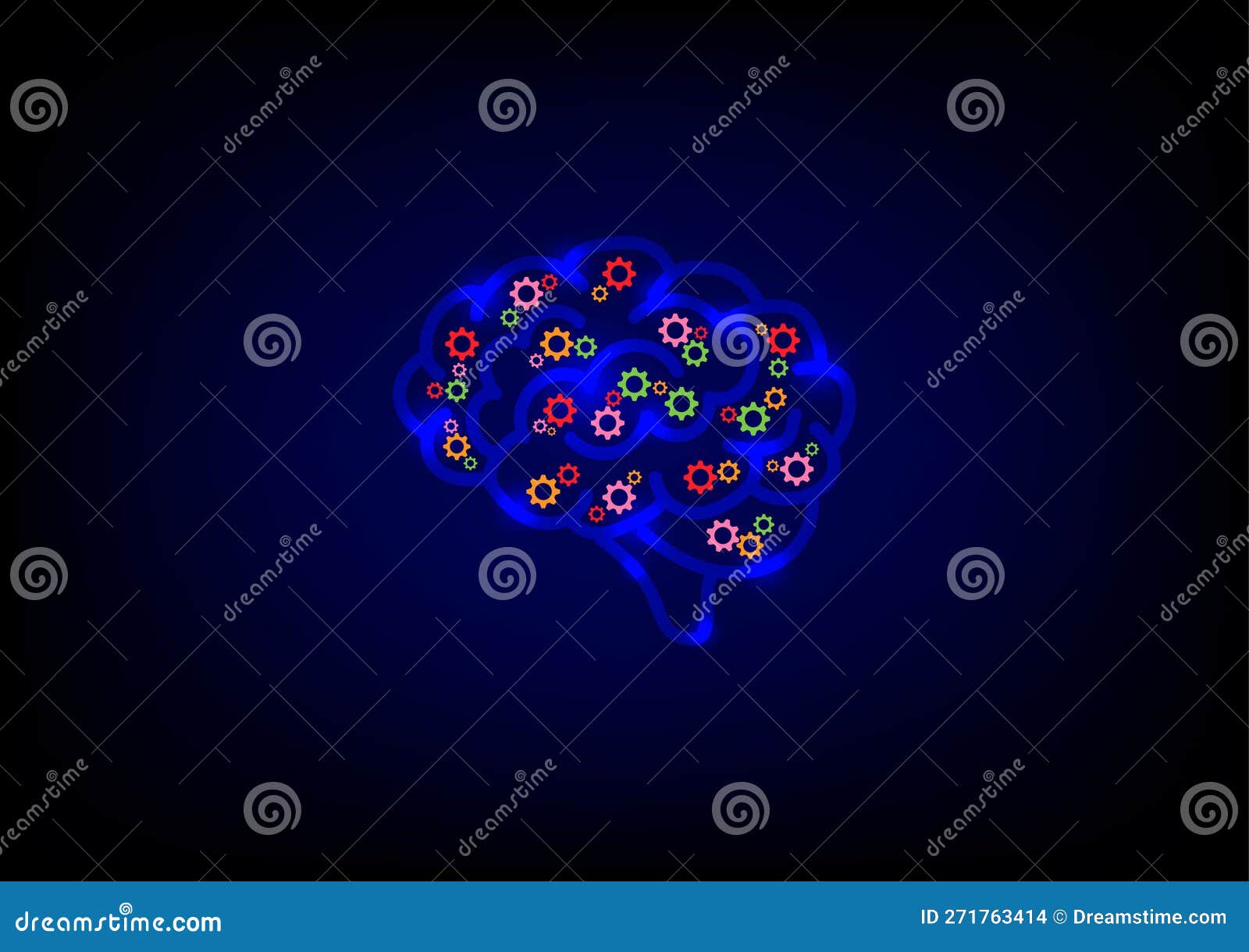 Creative And Idea Concept. Brain And Cog Gears Wheel Inside On Blue ... Creative And Idea Concept. Brain And Cog Gears Wheel Inside On Blue ...