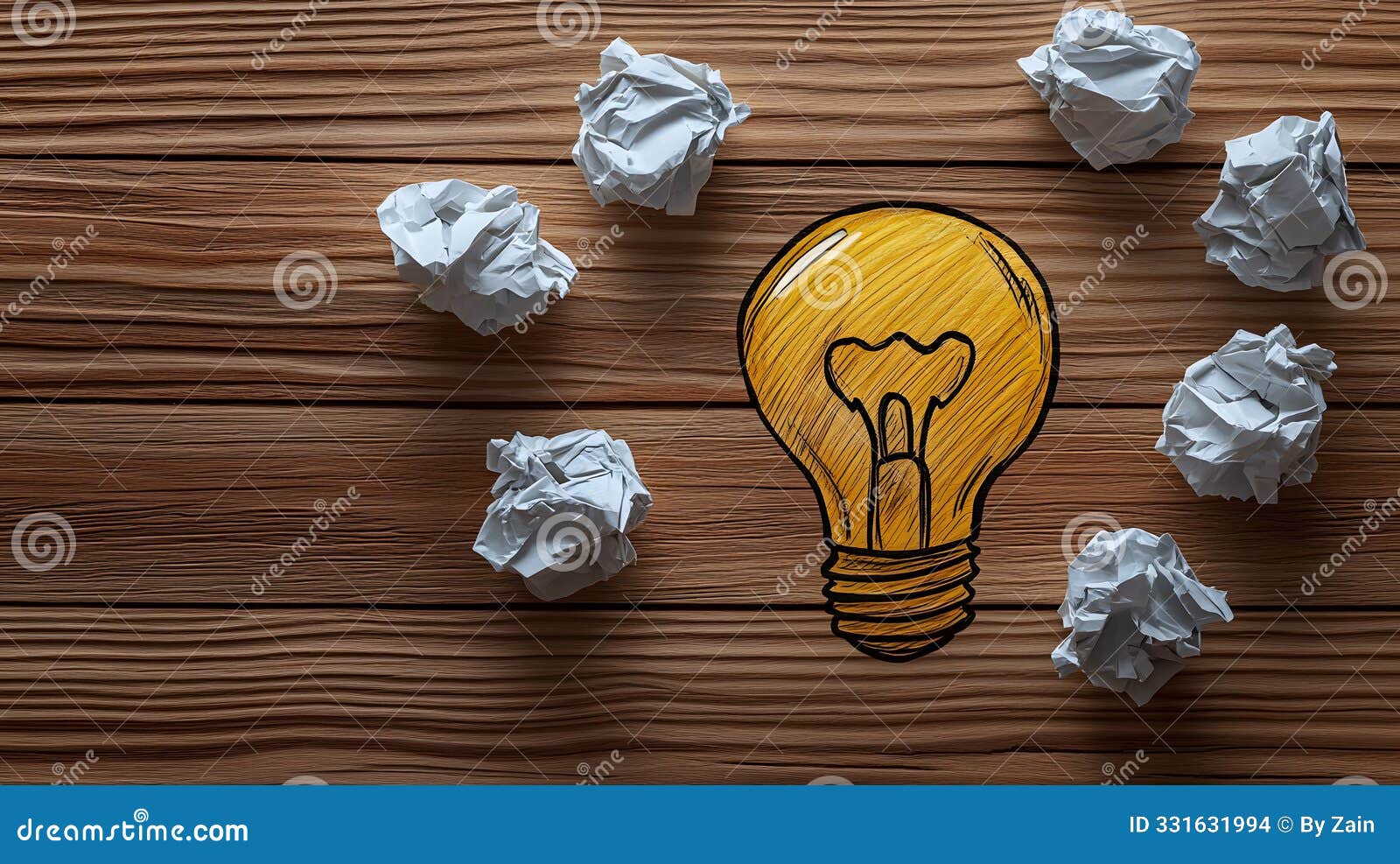 Creative Idea Concept with Crumpled Paper Forming Light Bulb,Surrounded ...