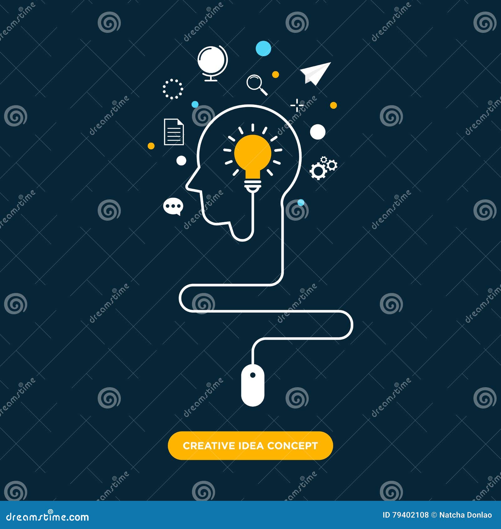 Creative Idea Concept, Inspiration Process Vector Illustration Stock ...
