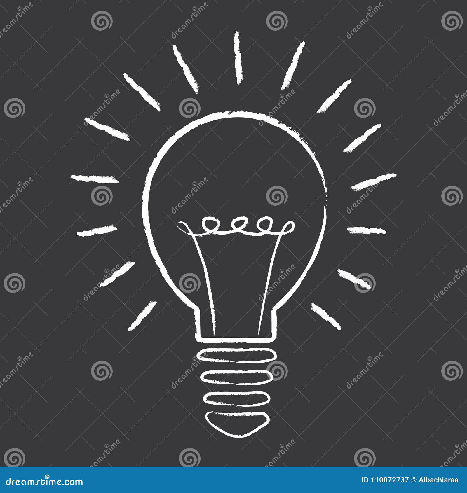 Creative Idea Concept. Light Bulb Illuminated Hand-drawn on a ...