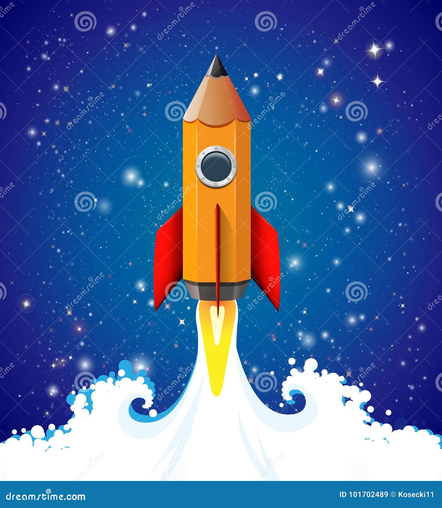 Creative Idea Concept - Pencil As Speed Rocket Climbing To the Sky ...