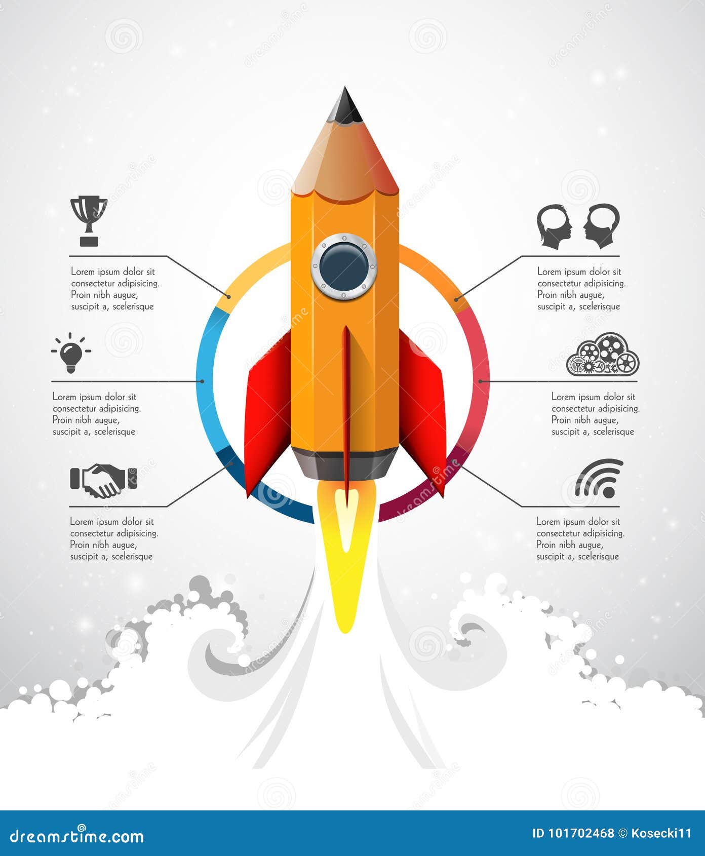 Creative Idea Concept - Pencil As Speed Rocket Climbing To the Sky ...