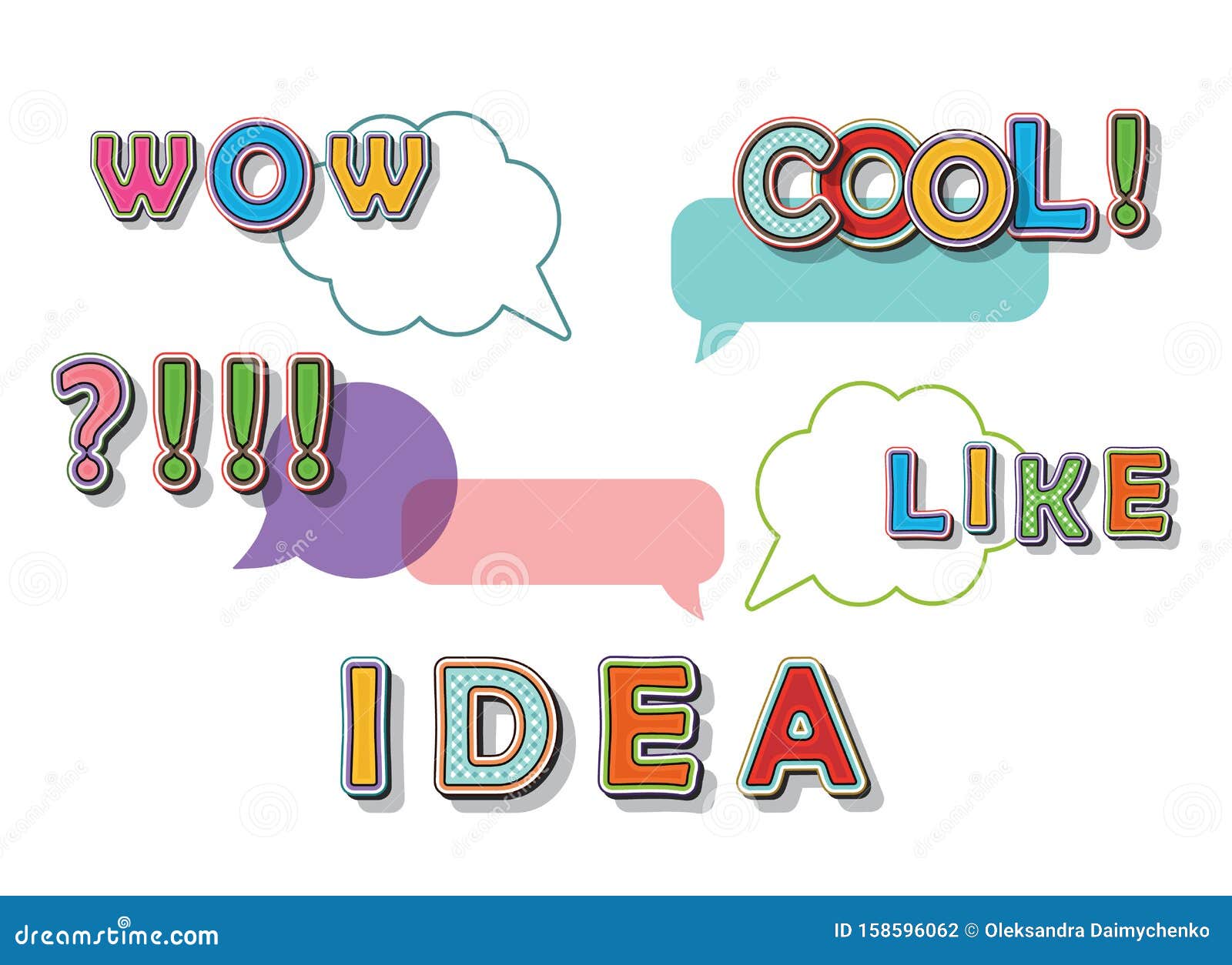 Creative Idea Consept. Pop Art Comic Style Speech Bubble Dialog ...