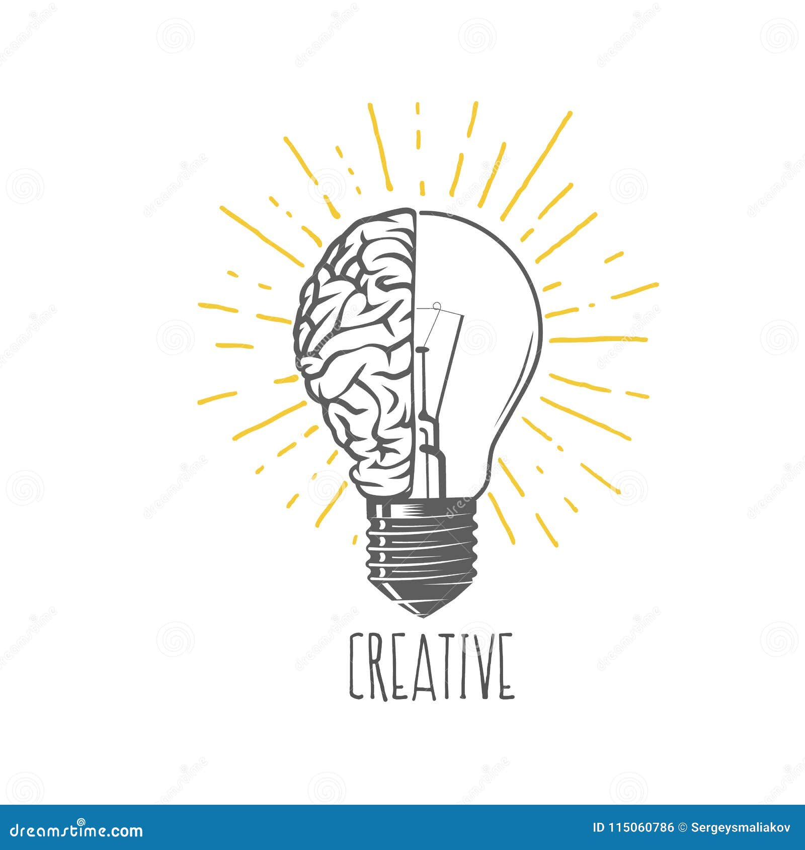 Creative idea stock vector. Illustration of black, anatomy - 115060786