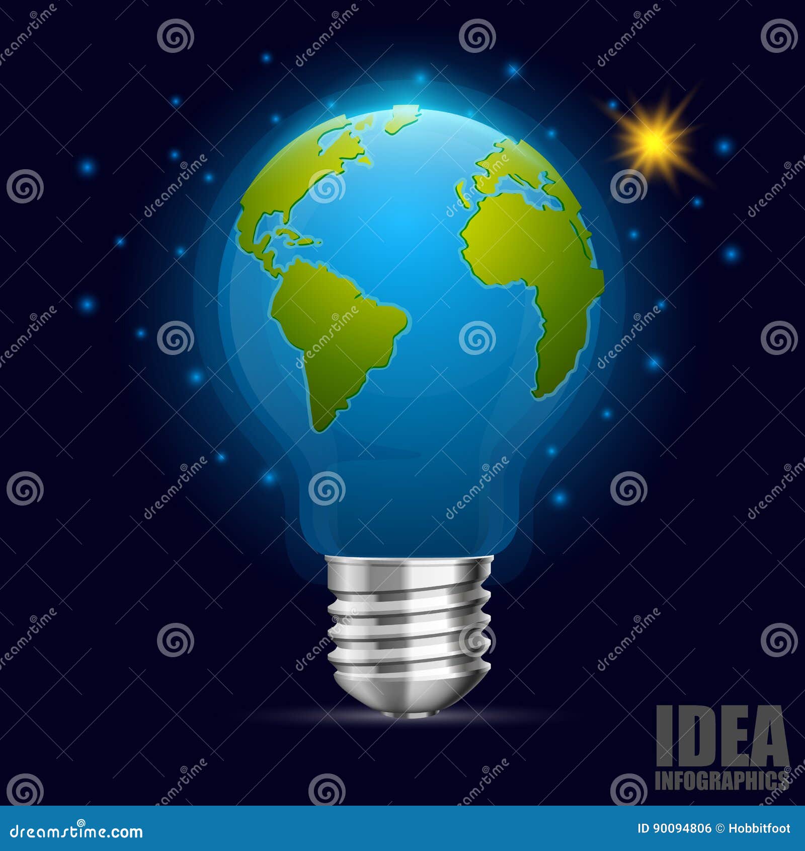 Creative Idea Earth, Green Energy. Vector Illustration Stock Vector ...