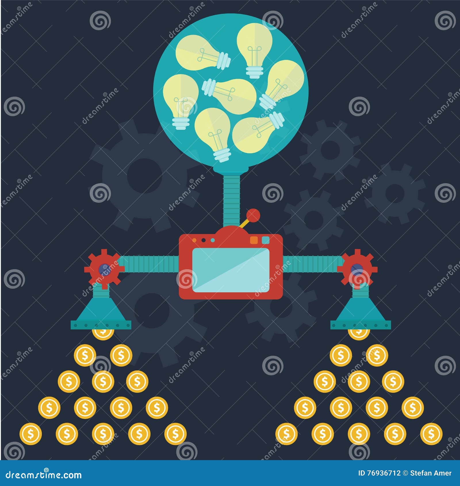 Creative Idea Generator, Bright Idea Modern Vector Illustration Stock ...