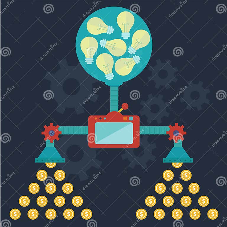 Creative Idea Generator, Bright Idea Modern Vector Illustration Stock ...