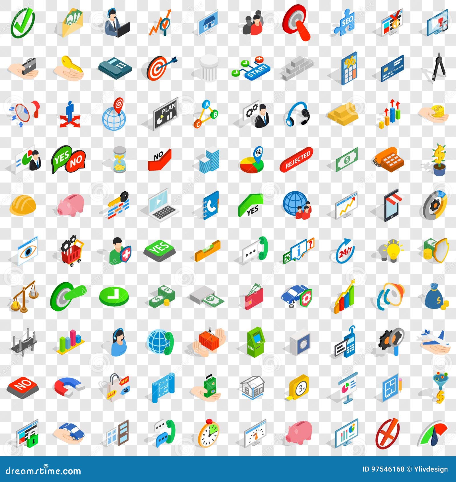 100 Creative Idea Icons Set, Isometric 3d Style Stock Vector ...