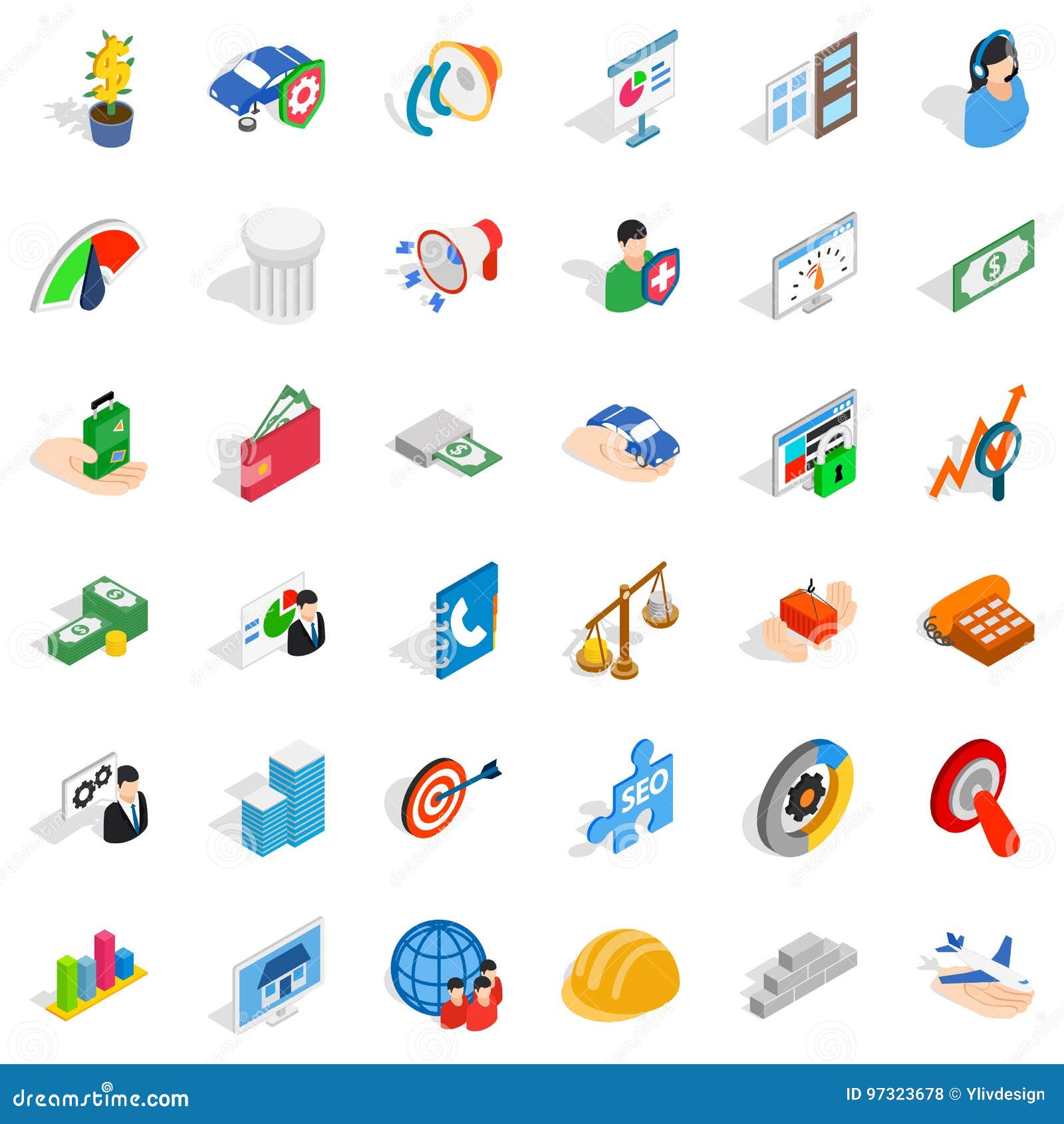 Creative Idea Icons Set, Isometric Style Stock Vector - Illustration of ...