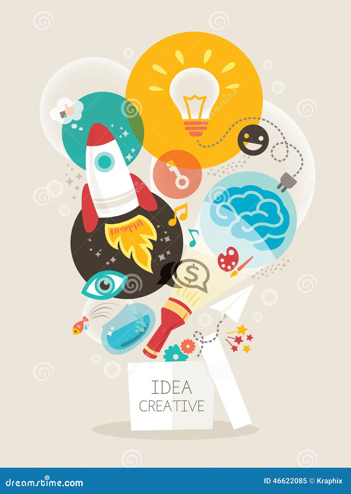 Creative idea Illustration stock vector. Illustration of collage - 46622085