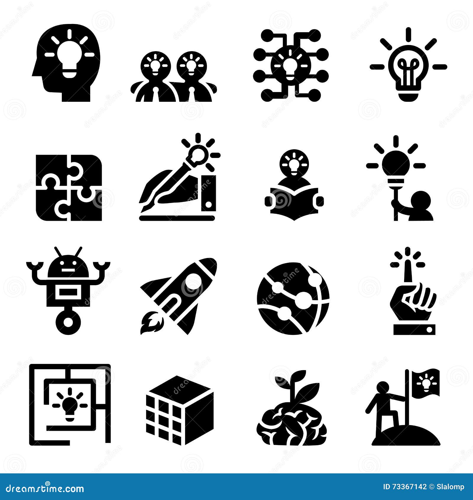 Creative Idea & Imagine Icon Set Stock Vector - Illustration of ...