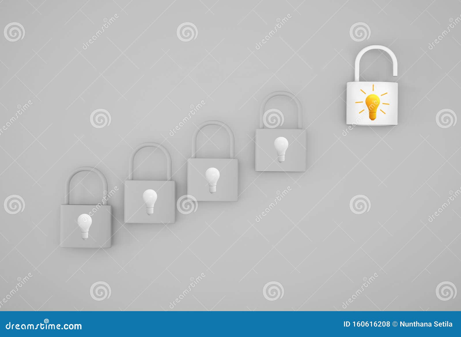 Creative Idea and Innovation. Outstanding White Key Unlock with Light ...