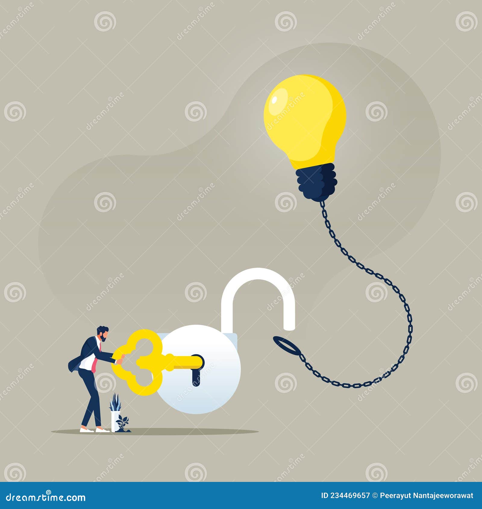 Creative Idea and Key To Success Concept Stock Vector - Illustration of ...