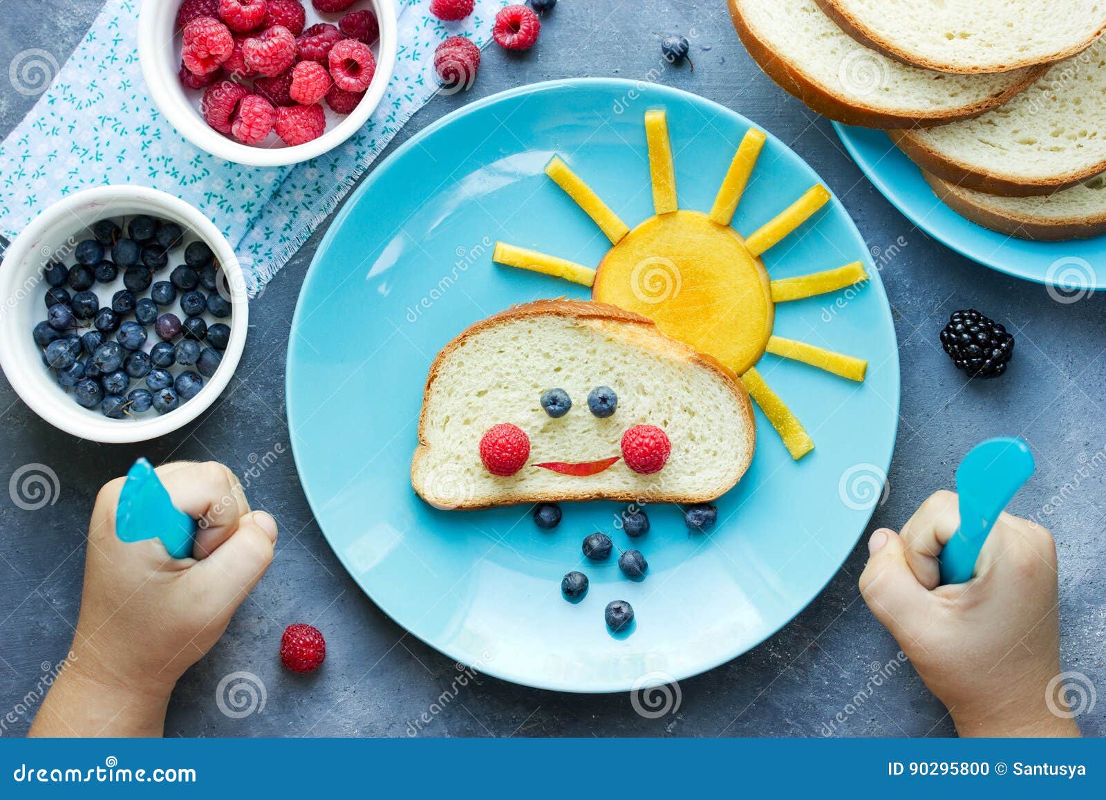 Creative Idea for Kid Breakfast Stock Photo - Image of breakfast ...