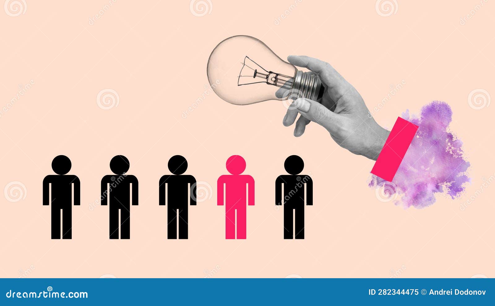 Creative Idea and Leadership Concept. Collage in Modern Design Stock ...