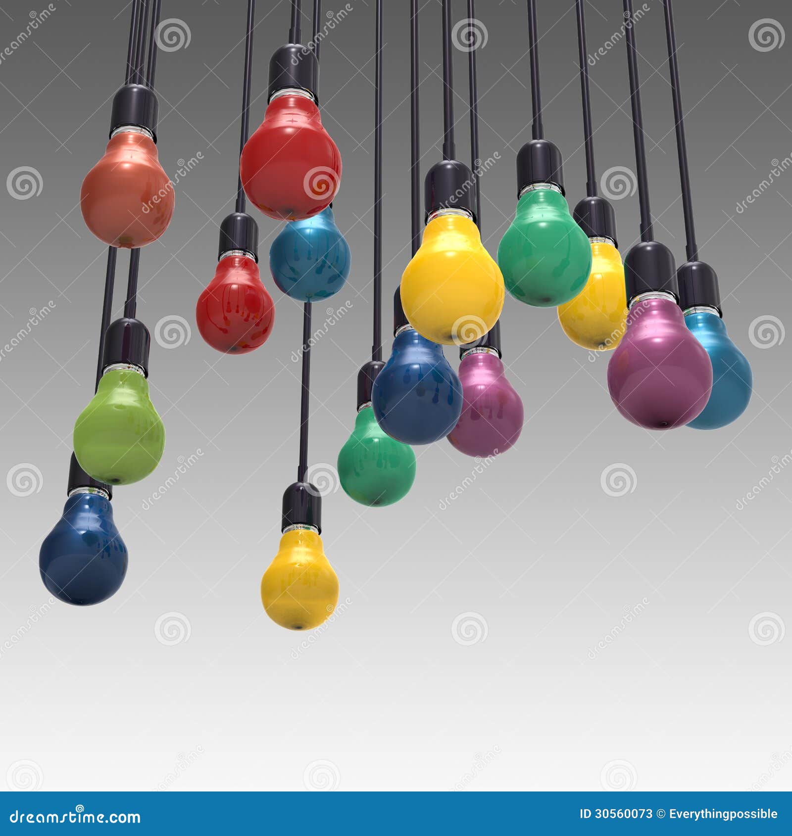 Creative Idea and Leadership Concept Colors Light Bulb Stock Image ...