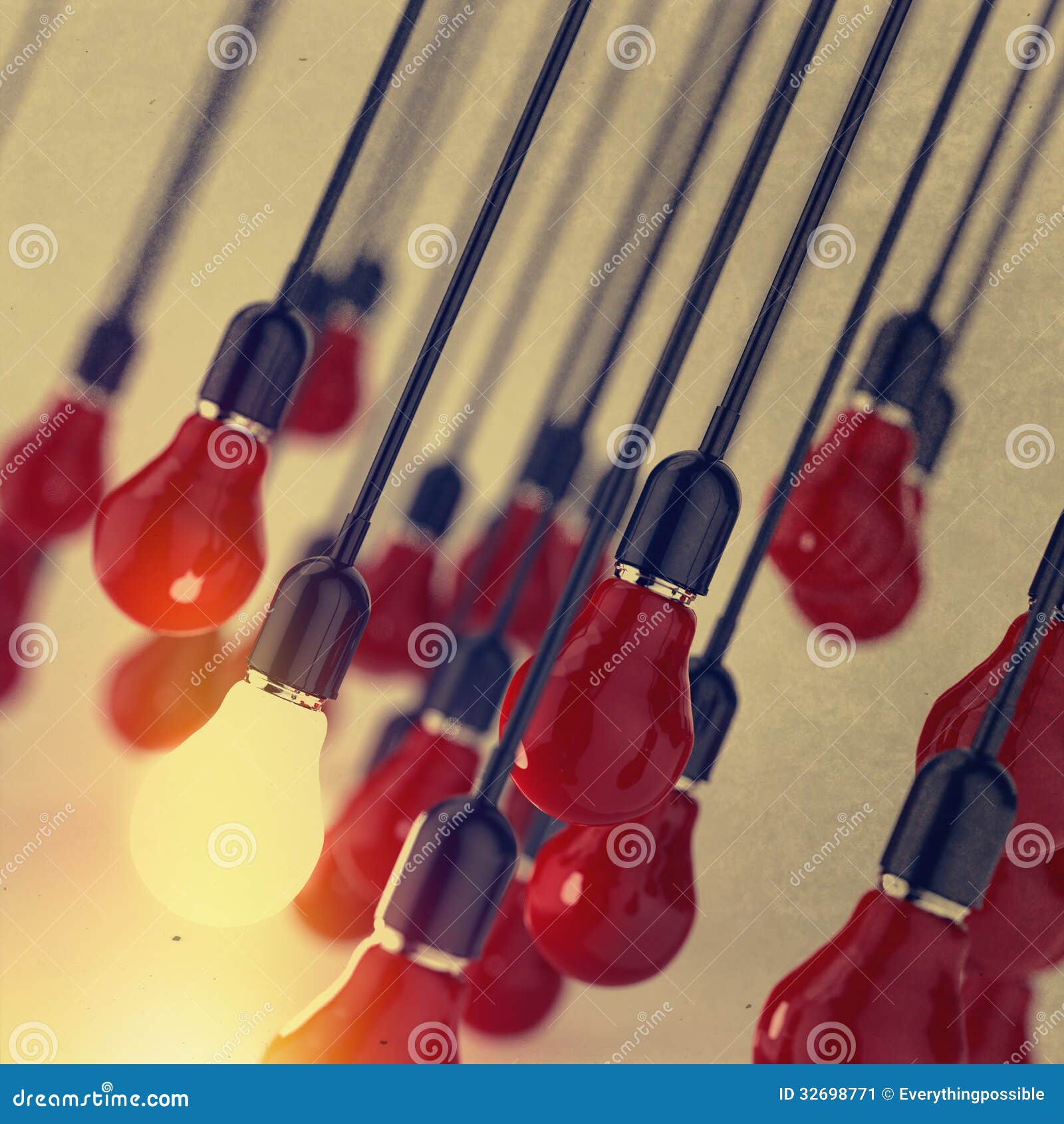 Creative Idea and Leadership Concept Light Bulb Stock Illustration ...