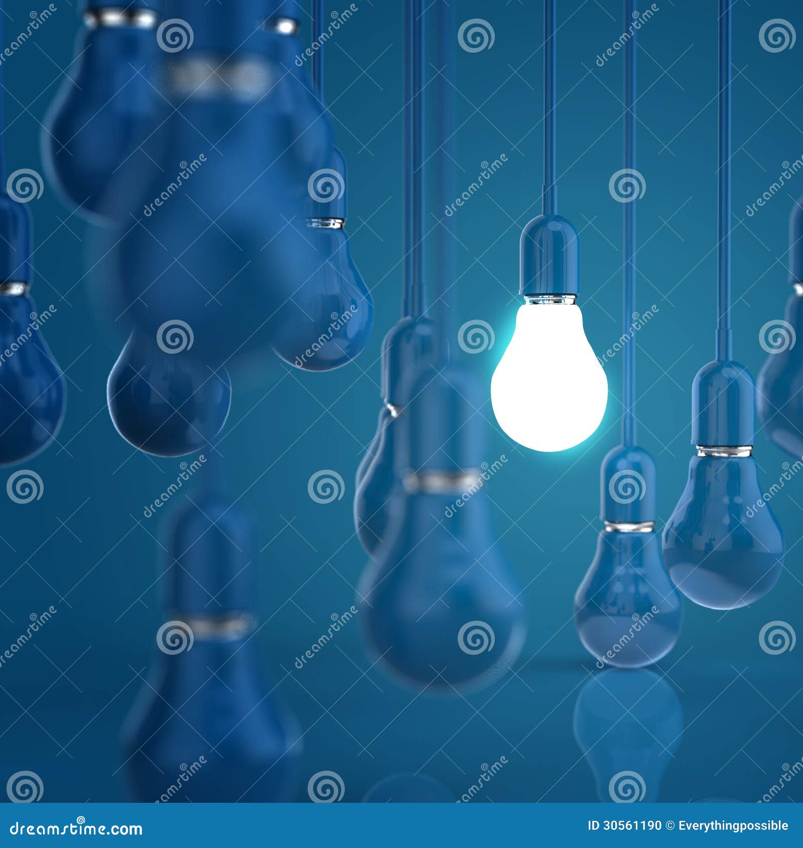 Creative Idea and Leadership Concept Light Bulb Stock Illustration ...