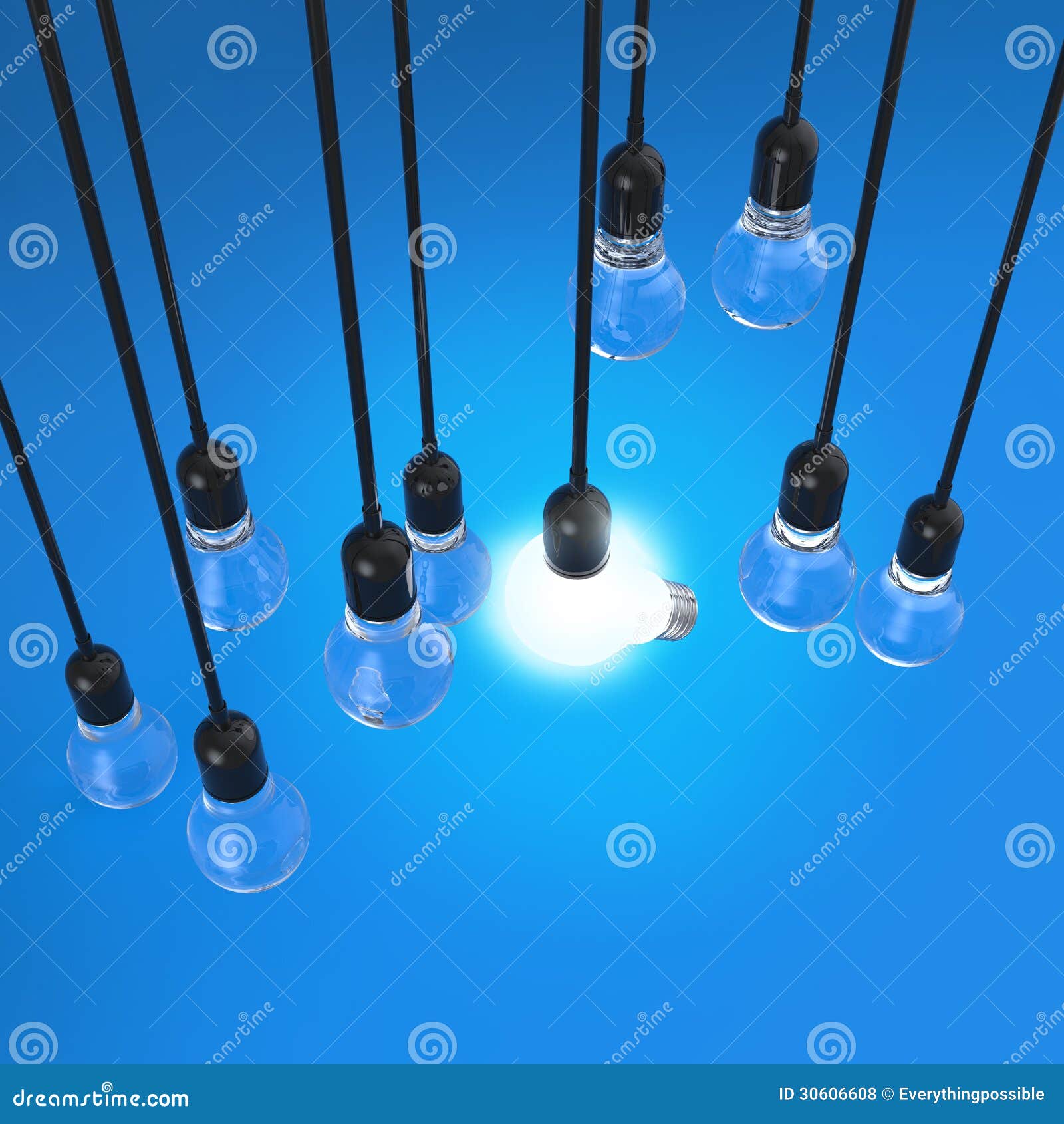 Creative Idea and Leadership Concept Light Bulb Stock Illustration ...