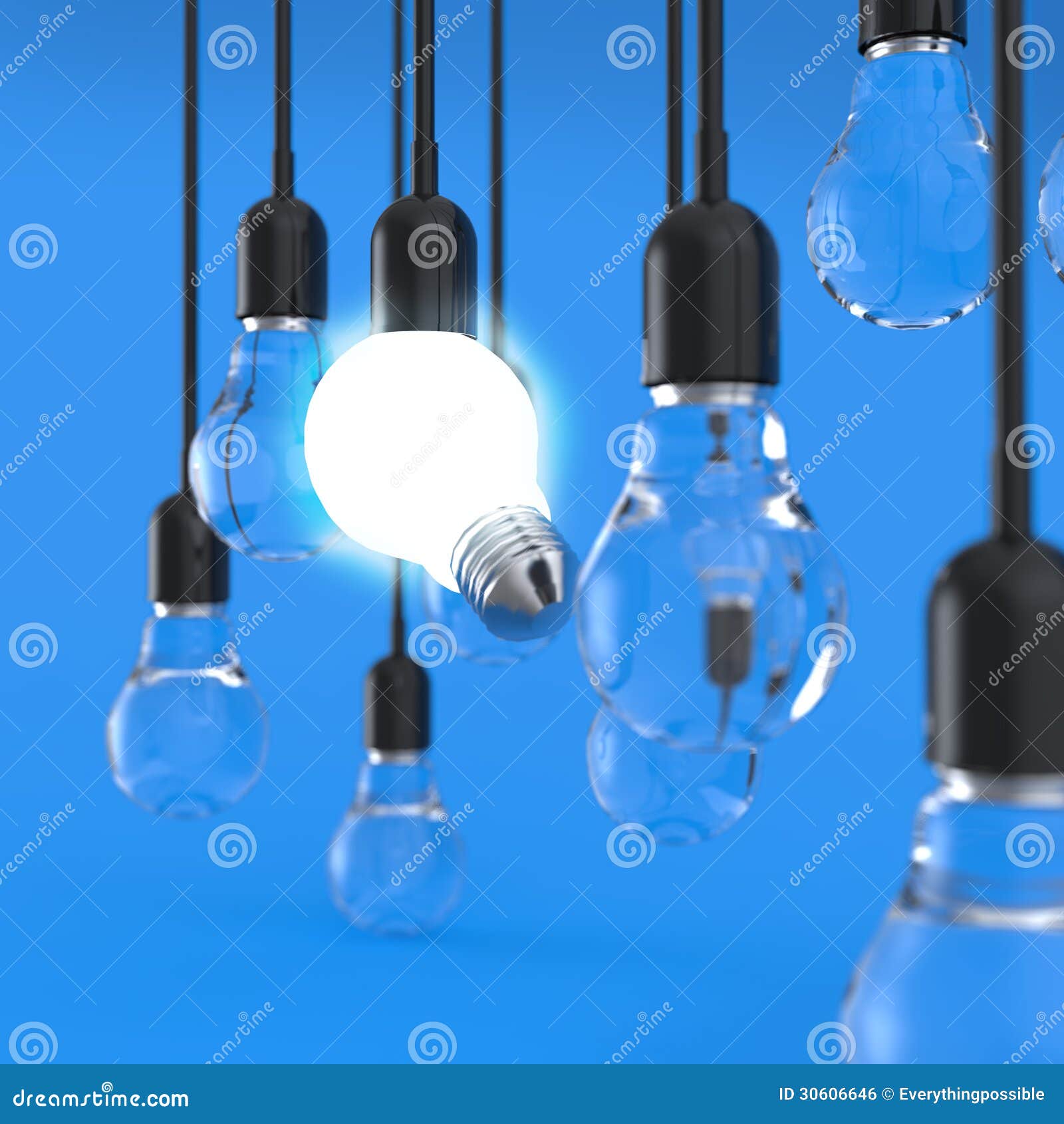 Creative Idea and Leadership Concept Light Bulb Stock Illustration ...