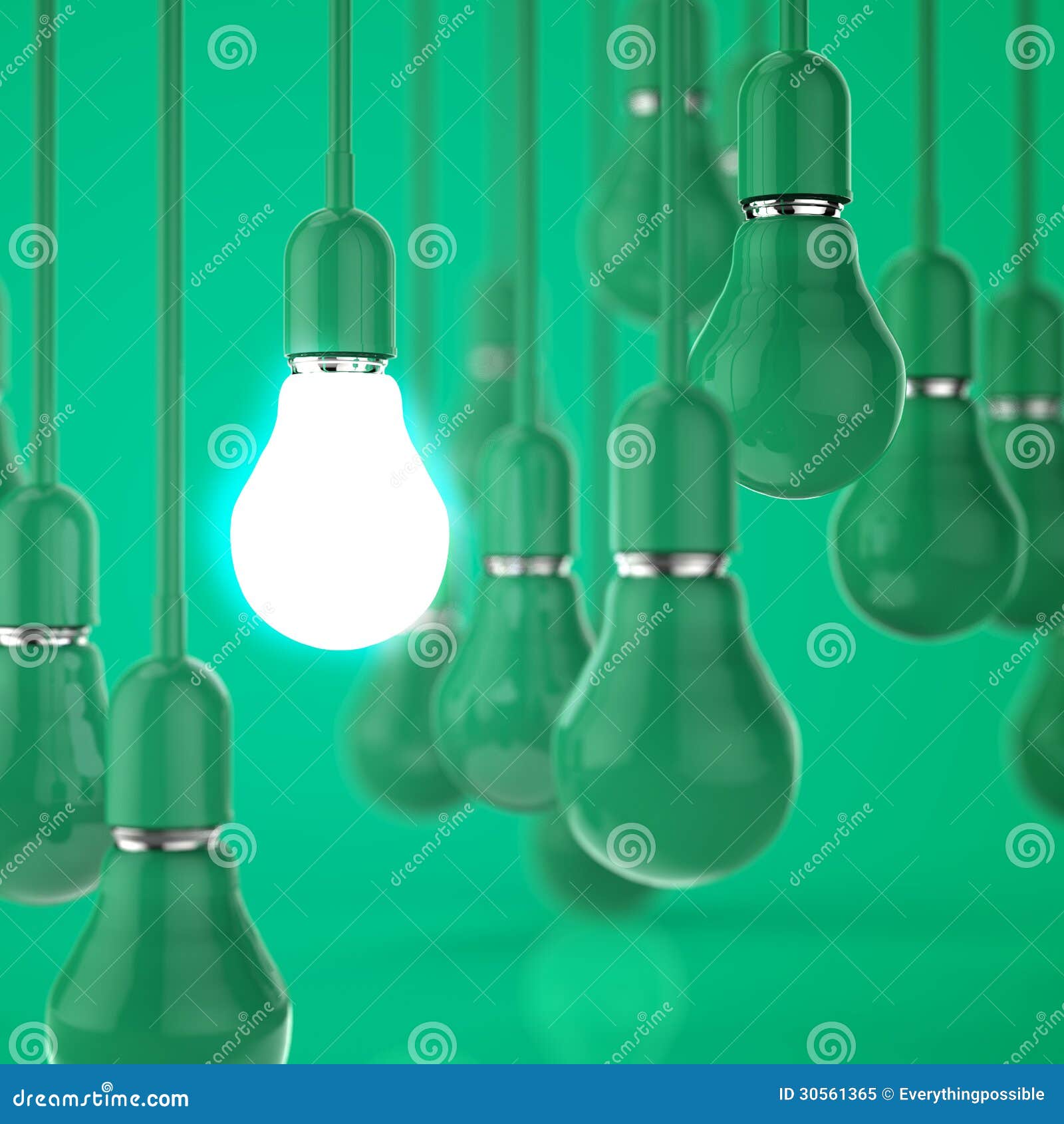 Creative Idea And Leadership Concept Light Bulb 3d Design Picture ...