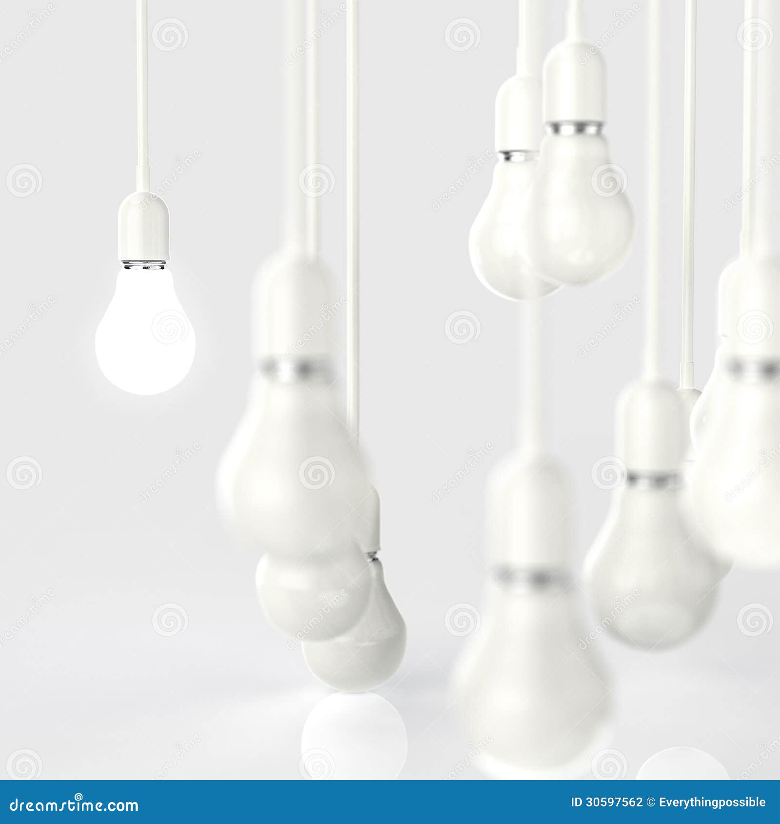 Creative Idea and Leadership Concept Light Bulb Stock Photo - Image of ...