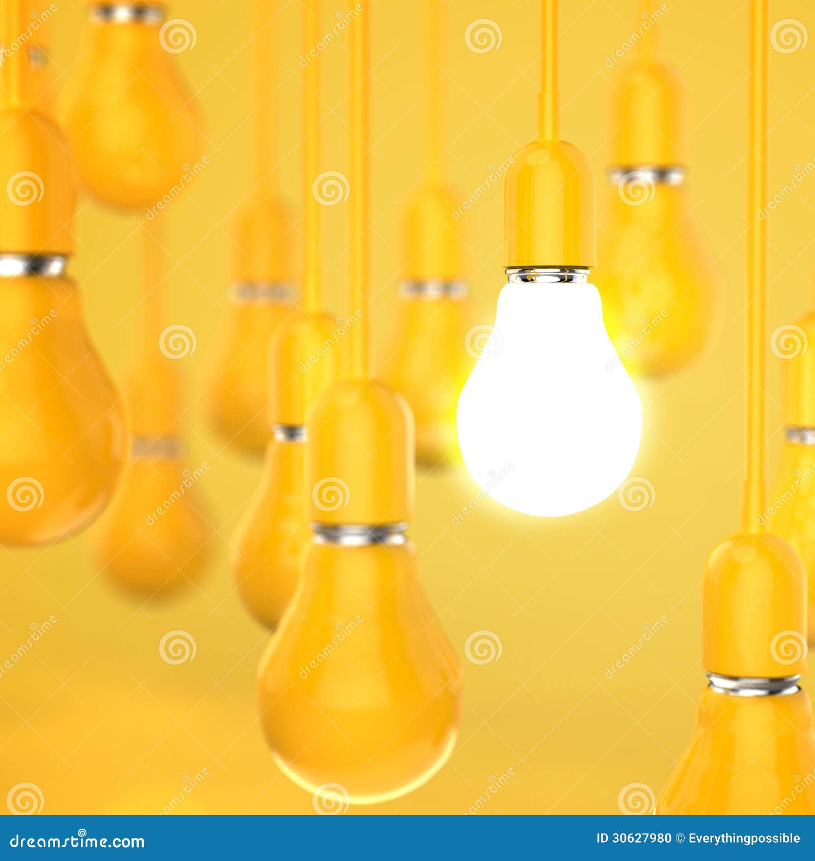 Creative Idea and Leadership Concept Light Bulb 3d Design Stock ...