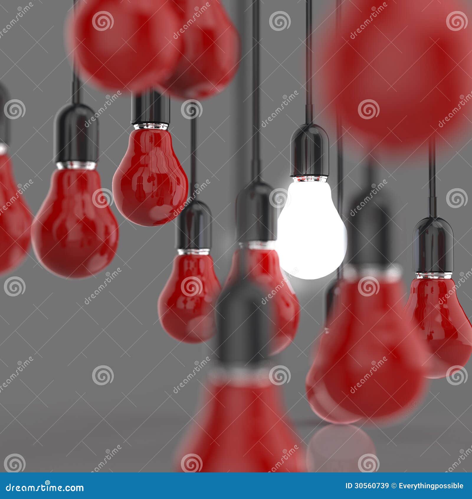 Creative Idea and Leadership Concept Light Bulb Stock Illustration ...