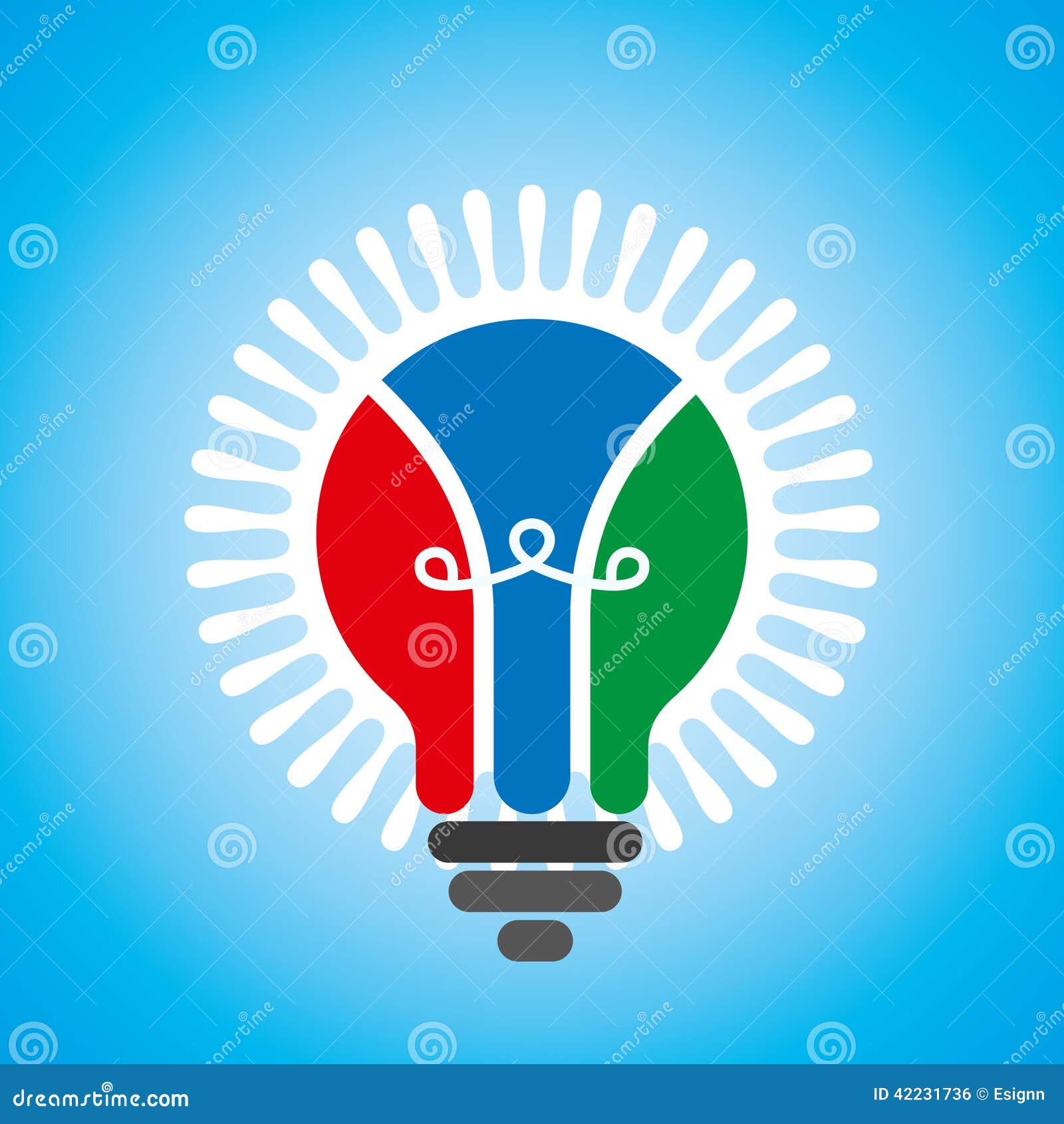 Creative Idea Light Bulb on Blue Background Stock Vector - Illustration ...