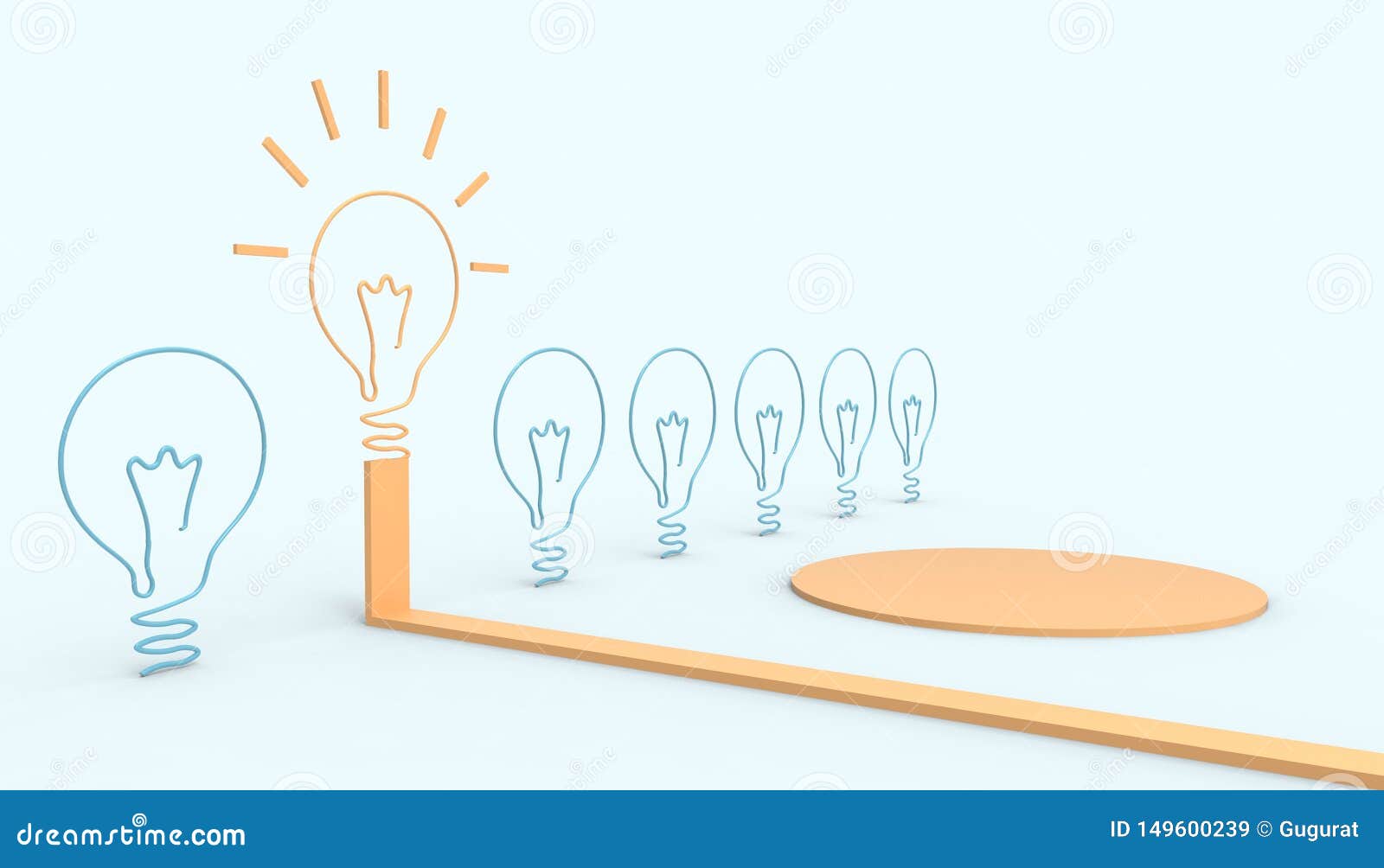 Creative Idea Light Bulb Concept Inspiration Business Art Style and ...