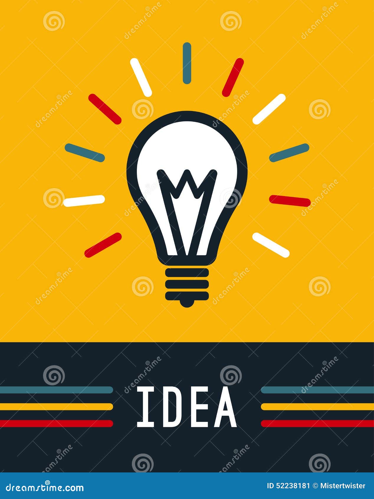 Creative Idea in Light Bulb Shape, Lamp Icon, Idea Stock Vector ...