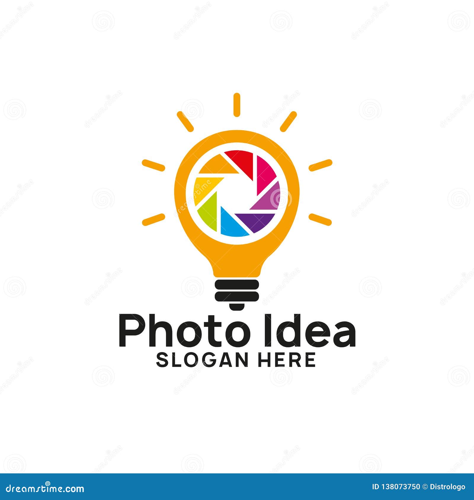 Creative Idea Logo Design Template. Bulb Photo Idea Icon Symbol Design ...