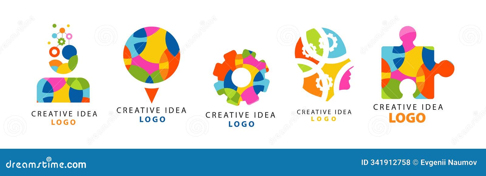 Creative Idea Logo and Label Design Vector Set Stock Illustration ...