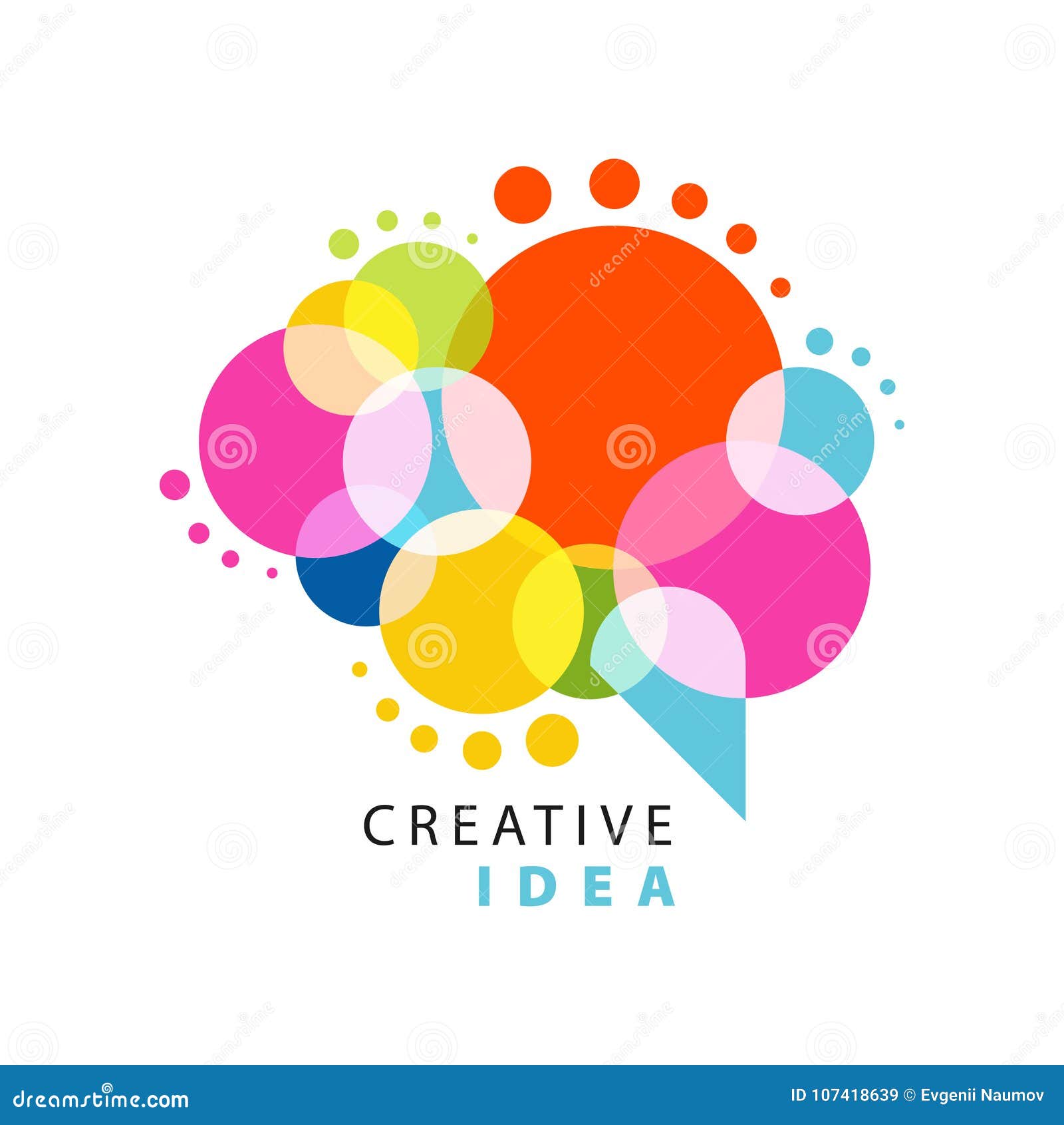 Creative Idea Logo Template with Abstract Colorful Speech Bubble ...