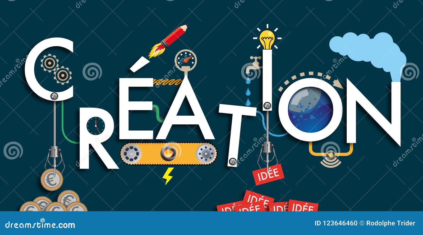 Creative - Idea Machine Concept - Brainstorming - Process Stock Vector ...