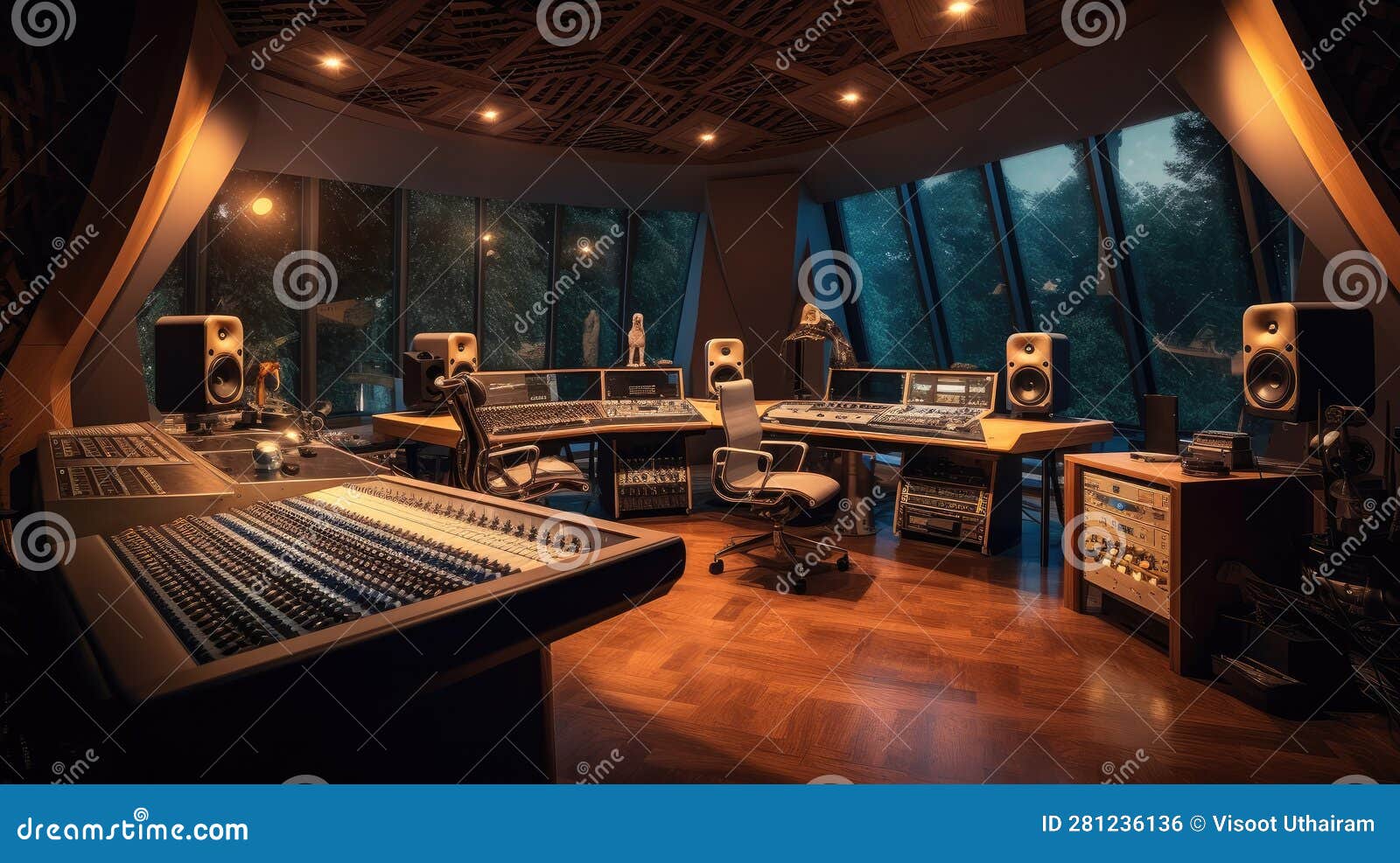 Creative Idea of Modern Audio Recording Studio, Mixing Board Create ...