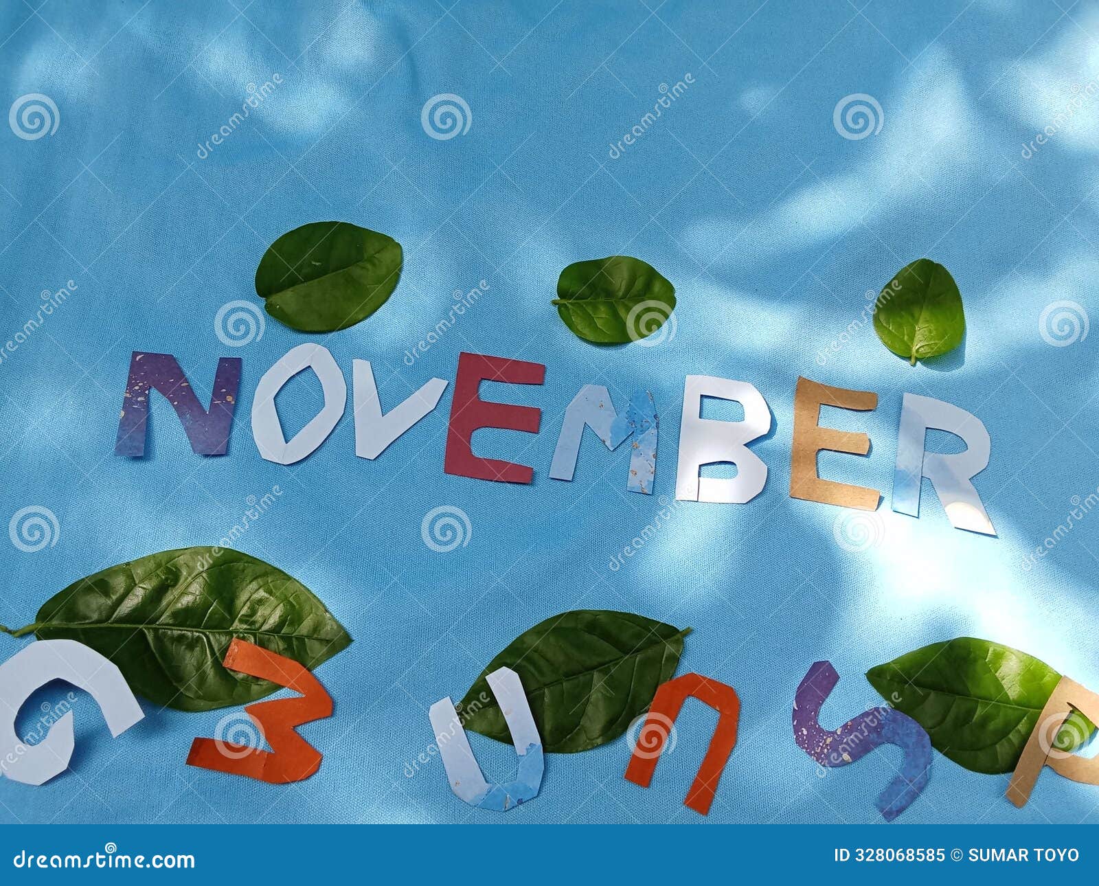 Creative Idea of Month Names on a Blue Background Stock Image - Image ...