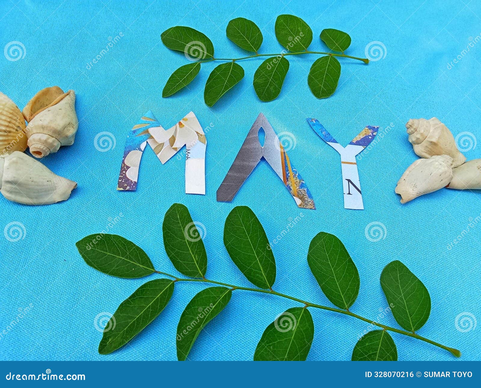 Creative Idea of Month Names on a Blue Background Stock Photo - Image ...