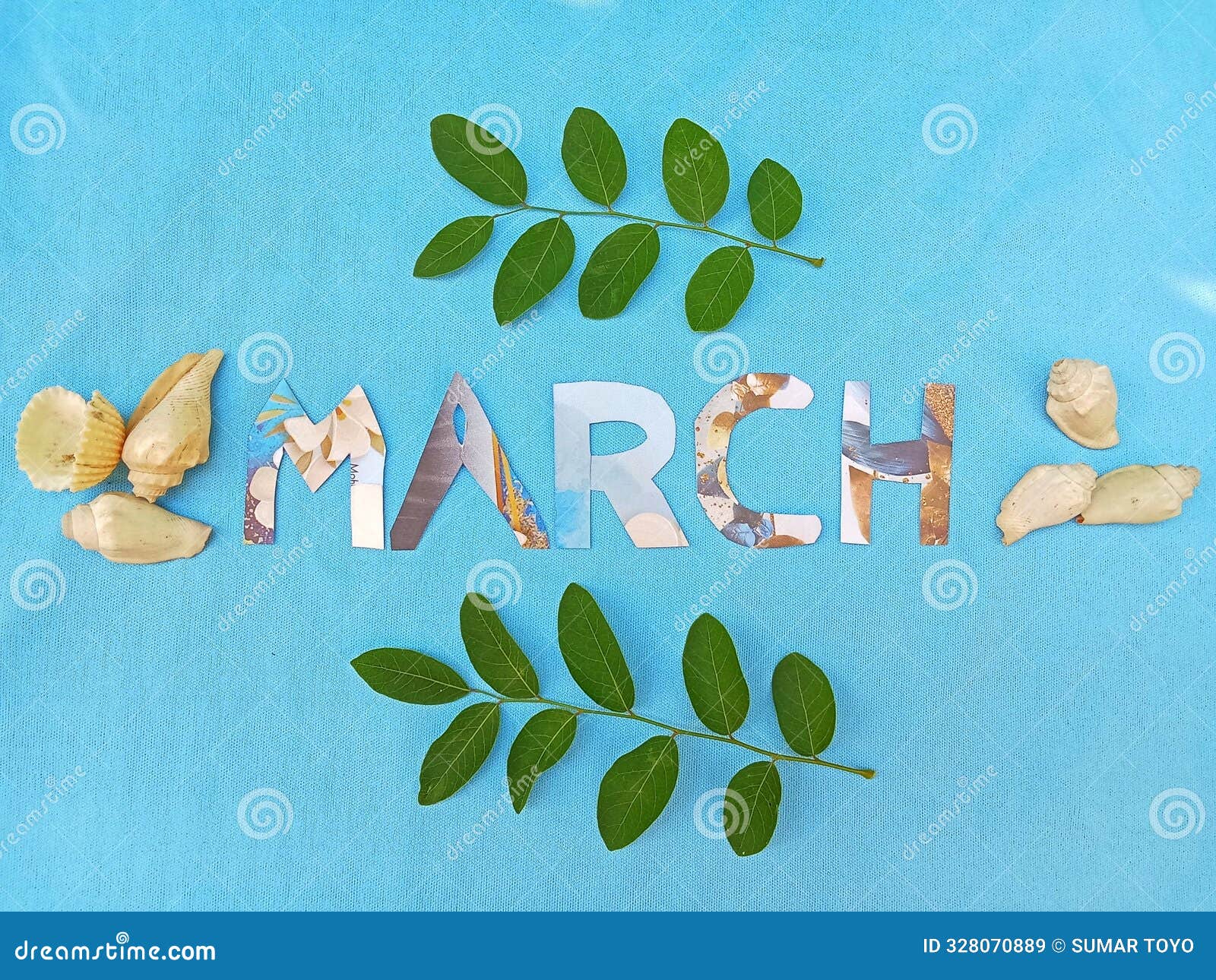 Creative Idea of Month Names on a Blue Background Stock Image - Image ...