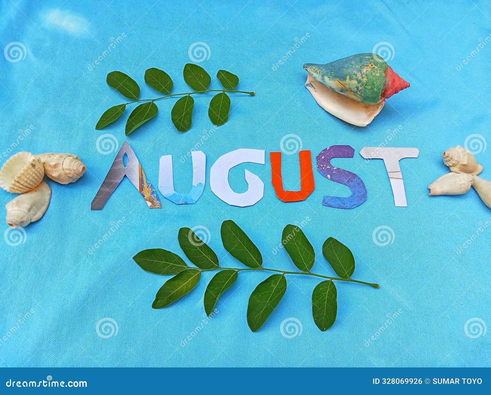 Creative Idea of Month Names on a Blue Background Stock Photo - Image ...