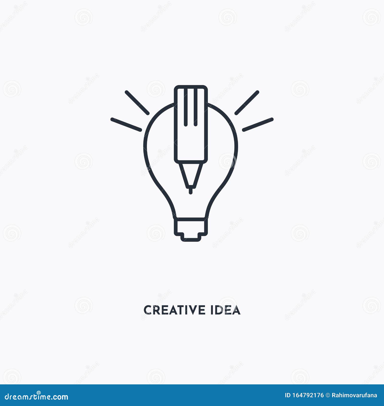 Creative Idea Outline Icon. Simple Linear Element Illustration ... Creative Idea Outline Icon. Simple Linear Element Illustration ...