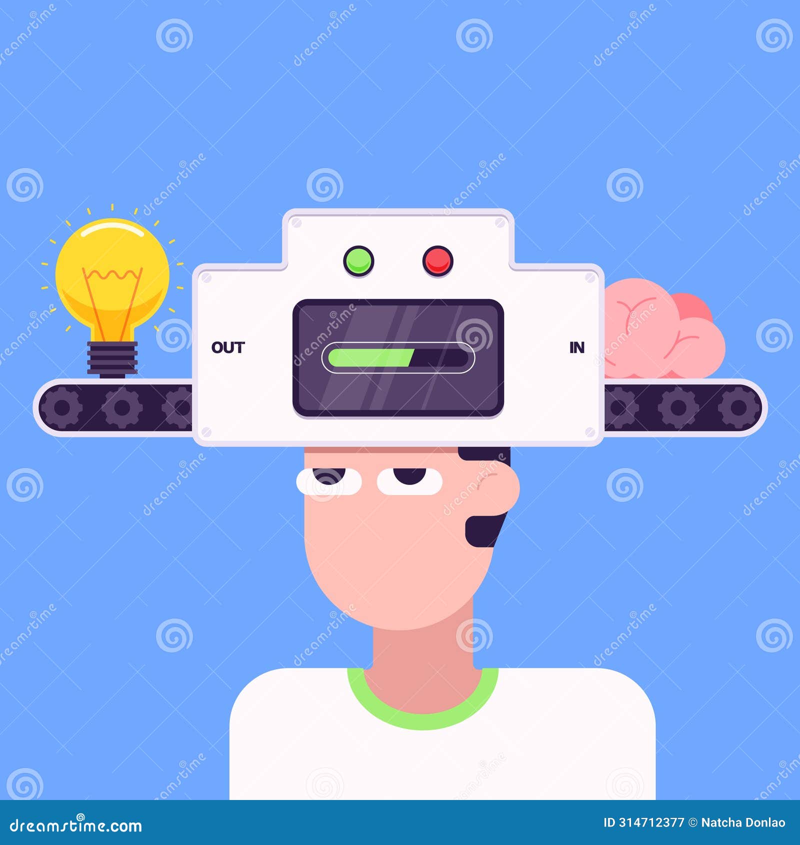 Creative Idea Process and Brain Training Concept Flat Design Style ...