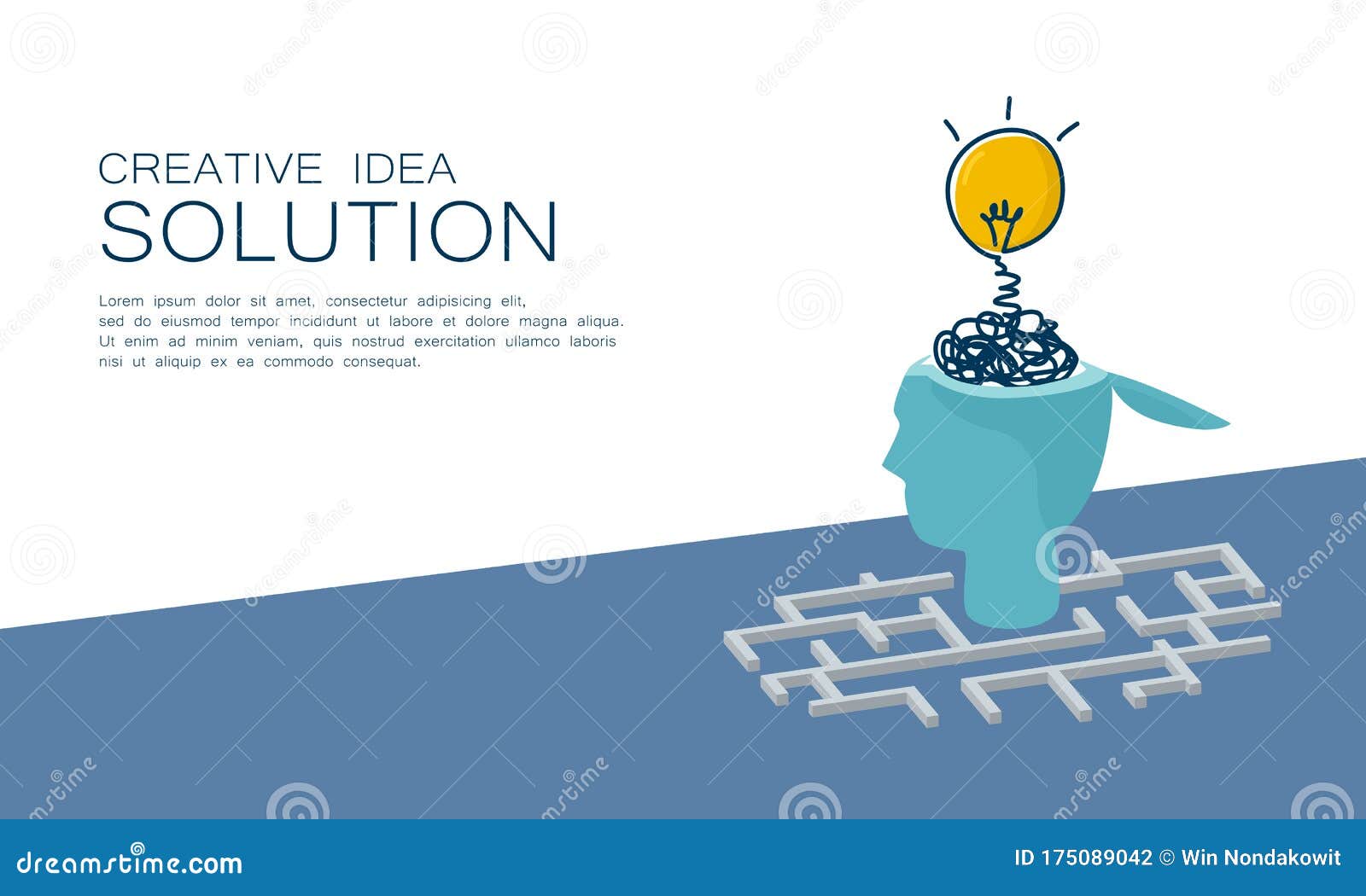 Creative idea solution stock vector. Illustration of bulb - 175089042