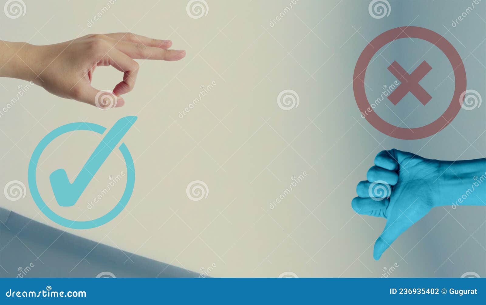 Creative Idea Success Checkmarks and Wrong Signs. Business Concept and ...