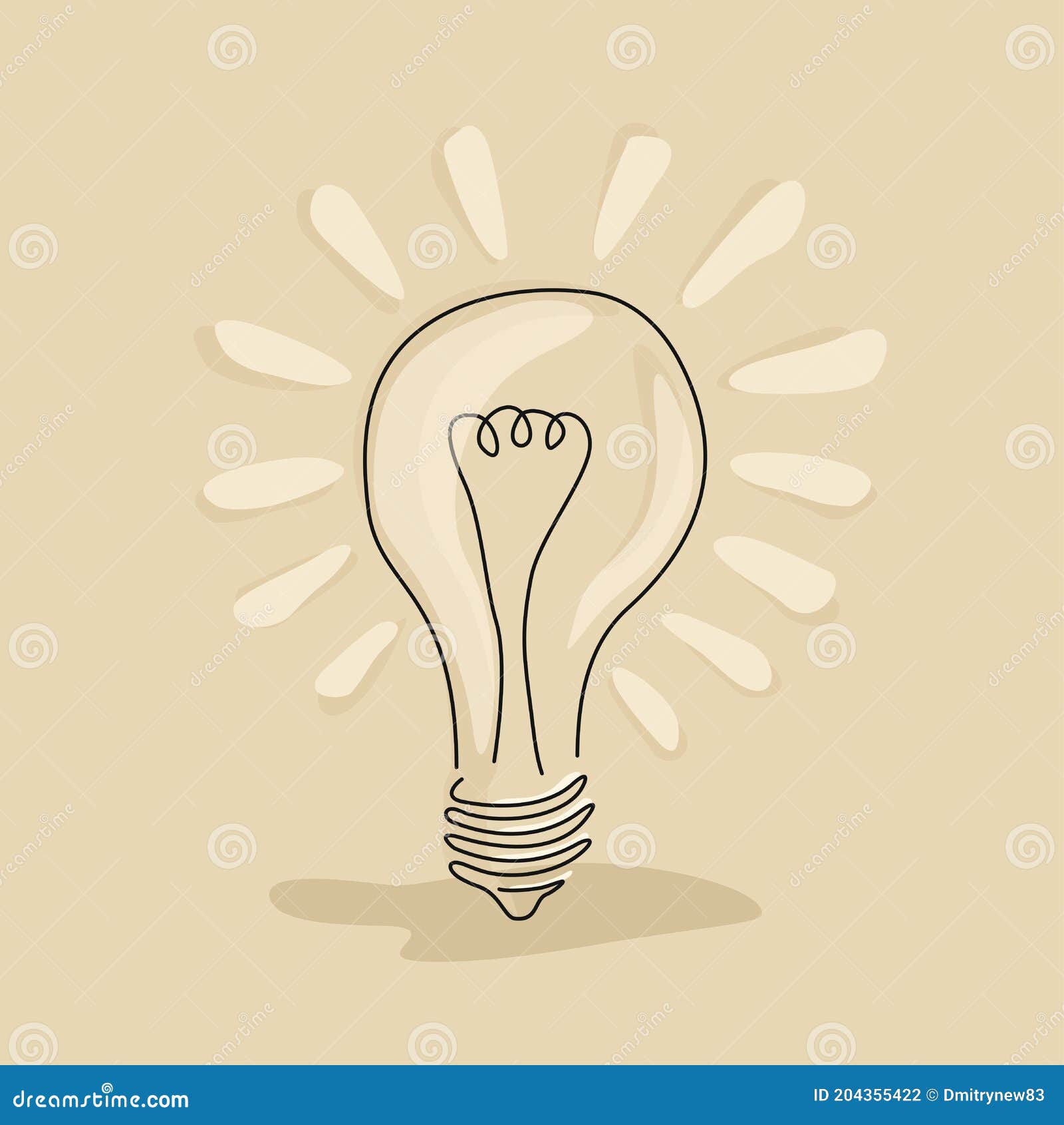 Creative Idea Symbol - Hand-drawn Lamp Stock Vector - Illustration of ...