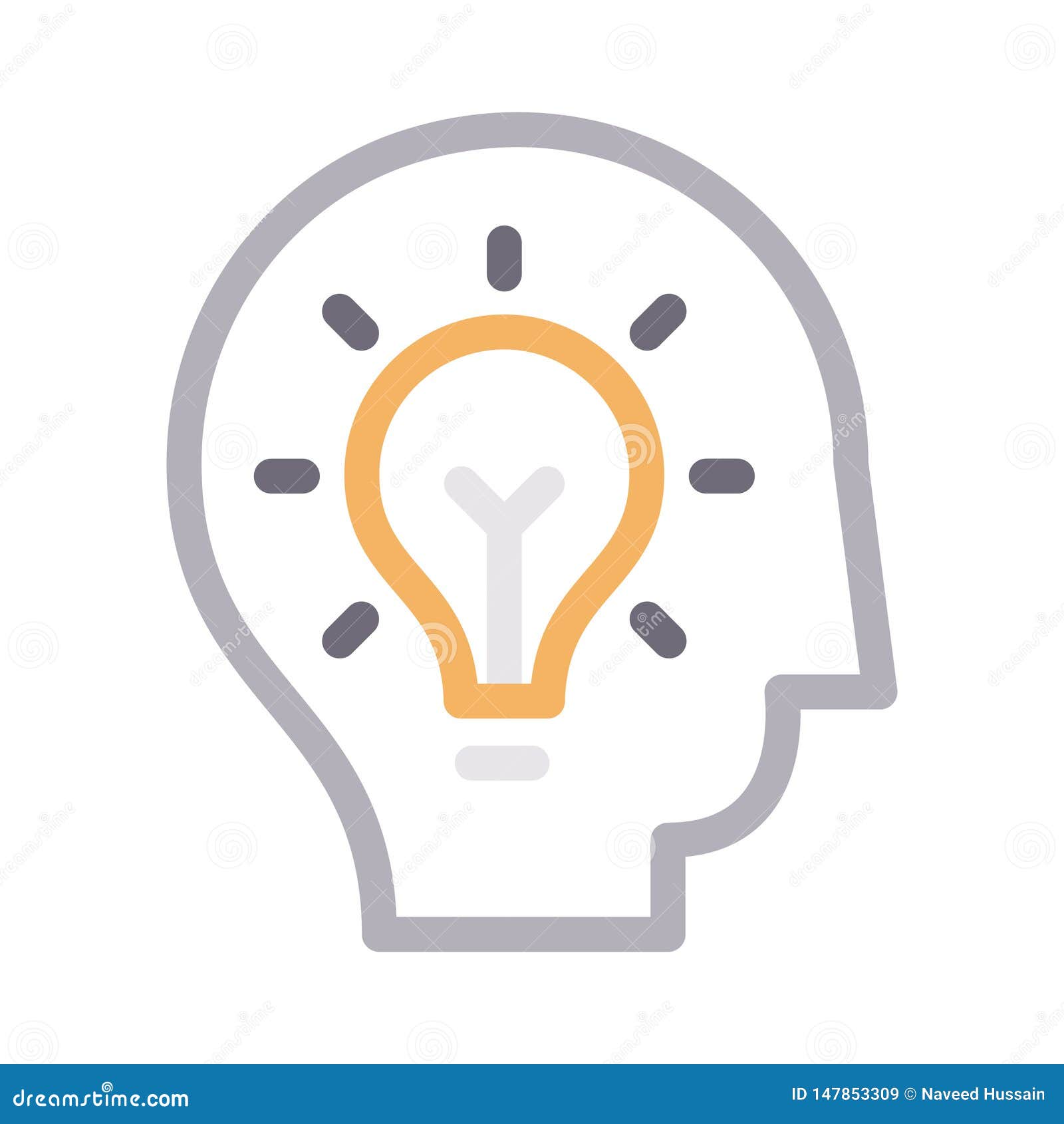 Creative Idea Thin Color Line Vector Icon Stock Illustration ...