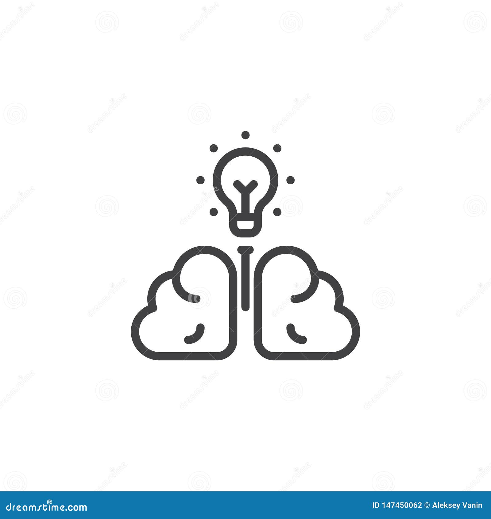 Creative Idea Think Line Icon Stock Vector - Illustration of simple ...