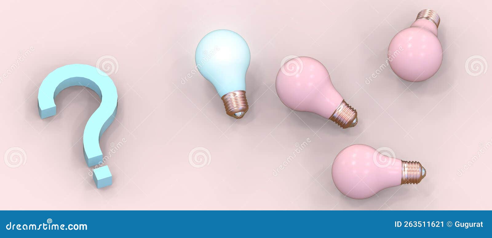 Creative Idea Thinking Light Bulbs and Question Mark for Future ...